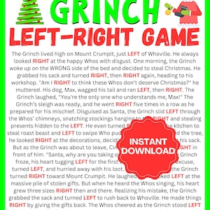 The Grinch Christmas Game | Christmas Party Games | Left Right ...