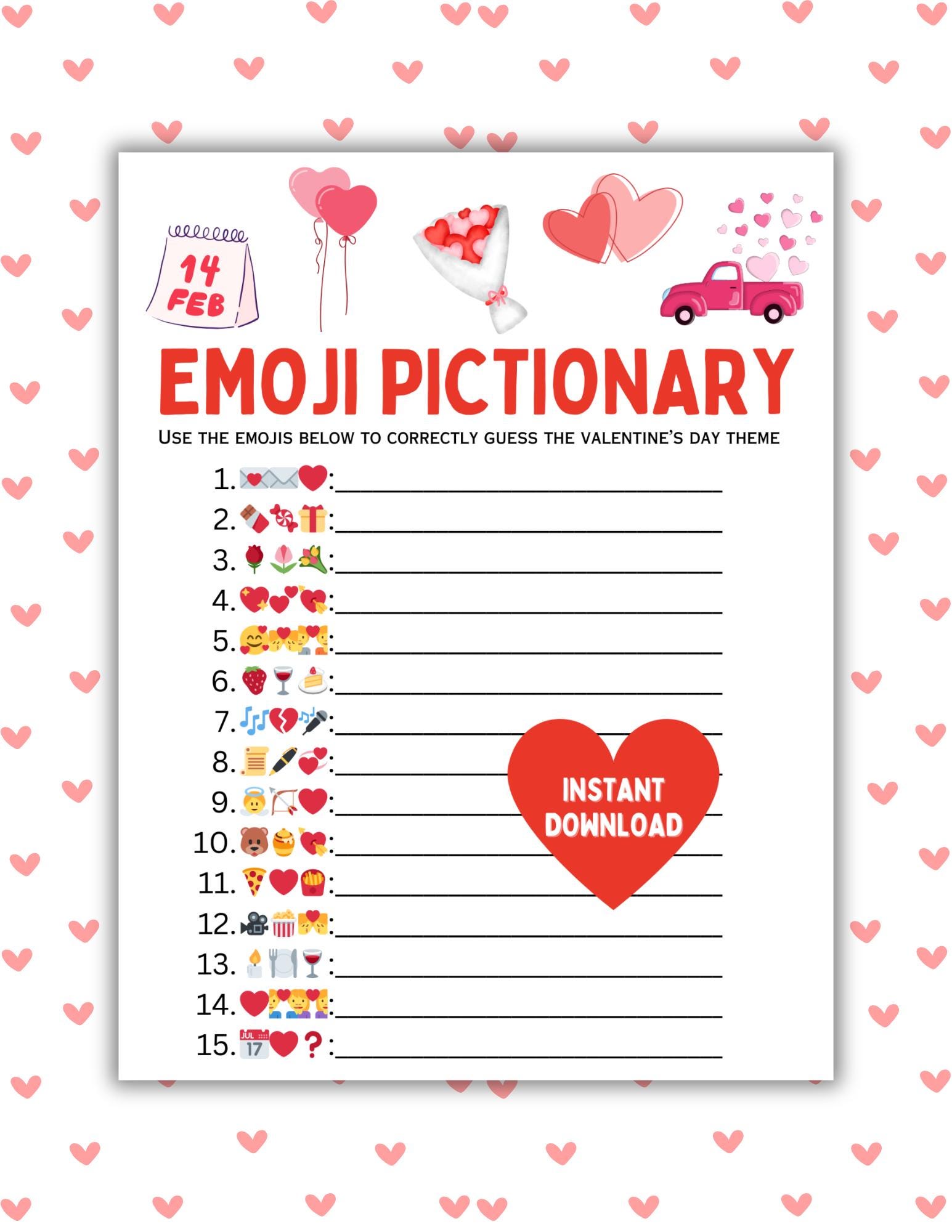 Valentine's Emoji Game Valentine's Day Games Emoji Valentine's ...