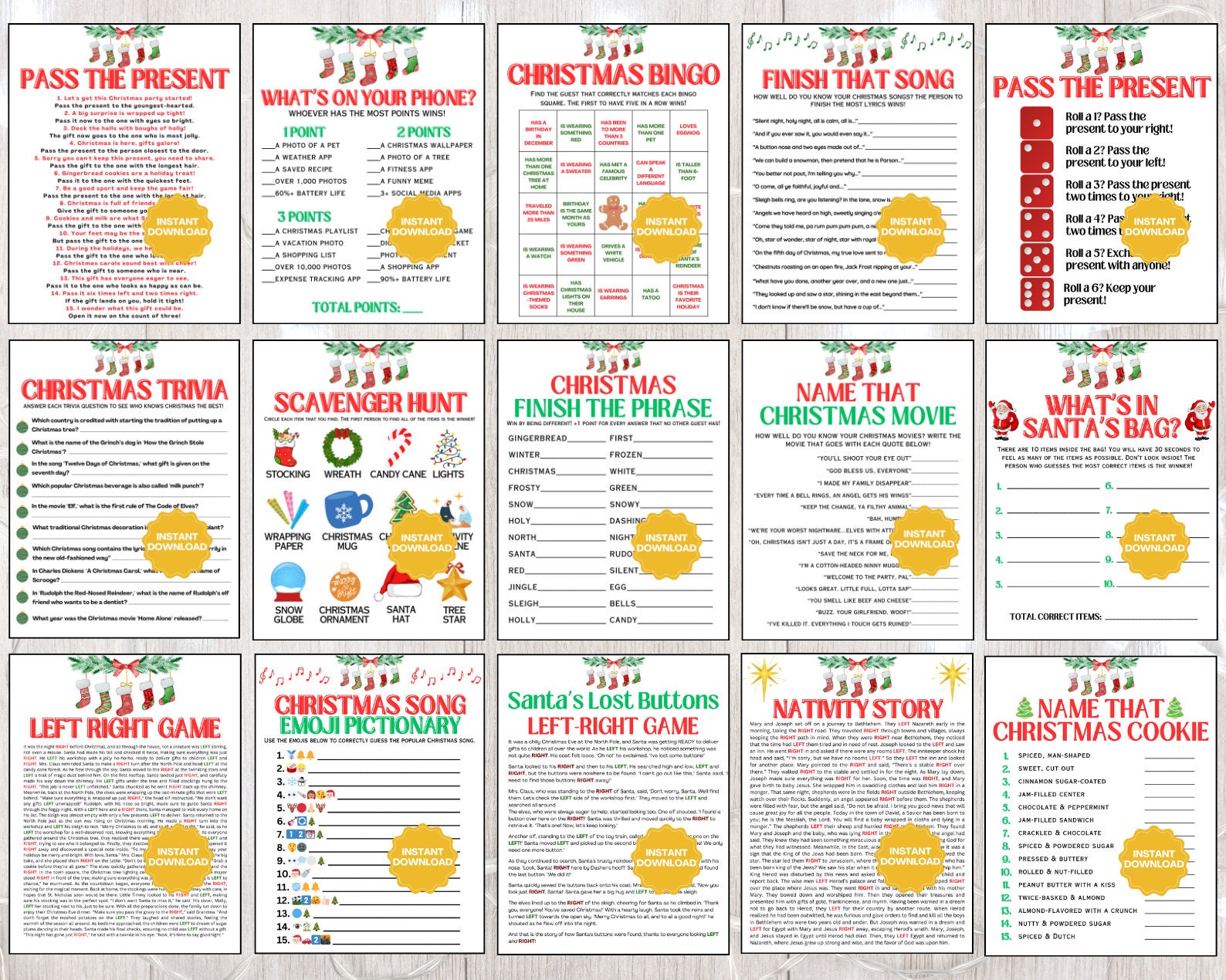 50 Christmas Games BUNDLE | Christmas Party Games | Christmas Game ...