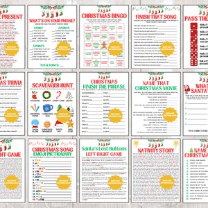 50 Christmas Games BUNDLE | Christmas Party Games | Christmas Game ...