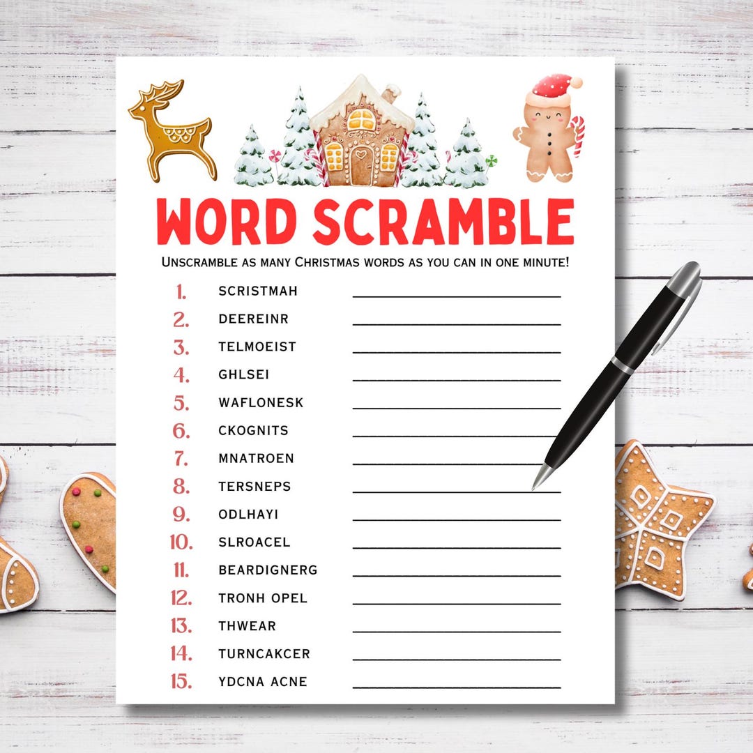 Christmas Word Scramble Christmas Games Christmas Word Games Printable ...