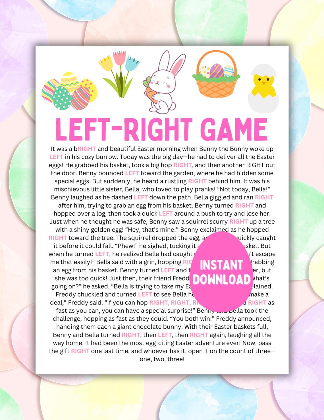 Easter Left-right Game | Easter Sunday Games | Left-right Easter ...