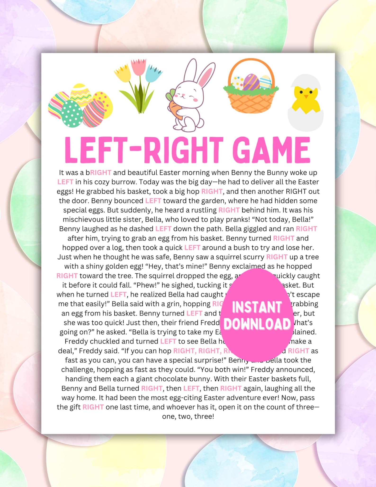 Easter Left-right Game | Easter Sunday Games | Left-right Easter ...