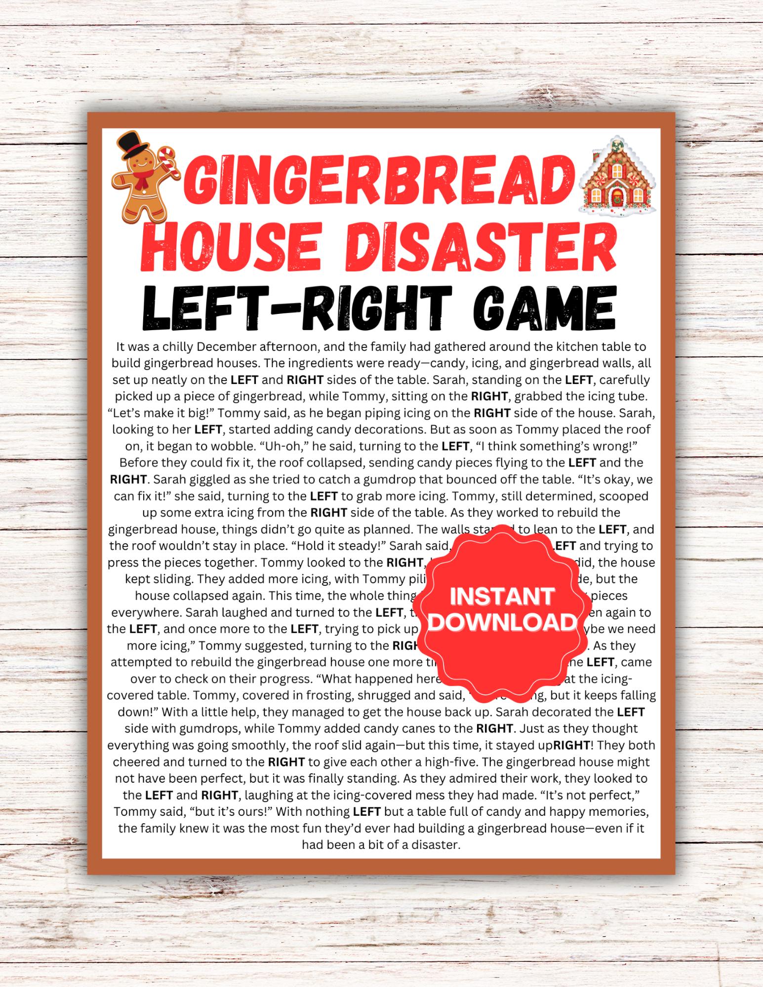 Left Right Christmas Game | Gingerbread House Game | Left Right ...