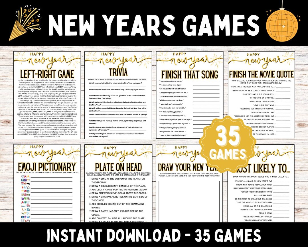New Year's Games | 35 Near Year's Games | New Years Eve Party Game ...