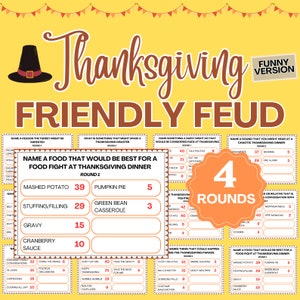 Thanksgiving Party Games | Thanksgiving Friendly Feud Game ...