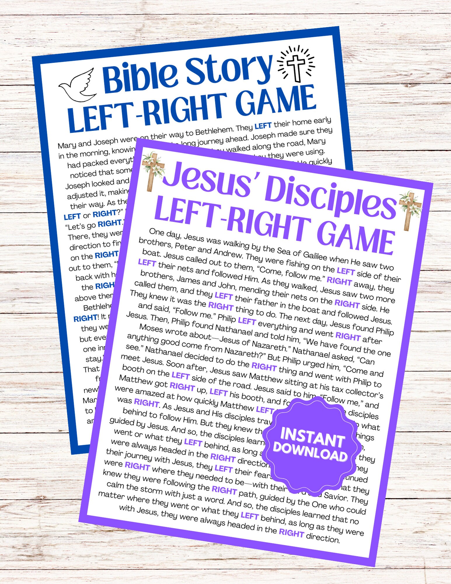 Bible Left Right Game - Bundle L Sunday School Games L Left-right Bible ...