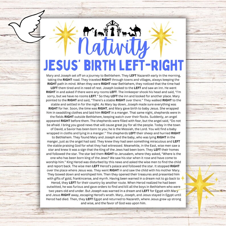 Nativity Left-right Game | Church Bible Games | Christmas Bible Games ...