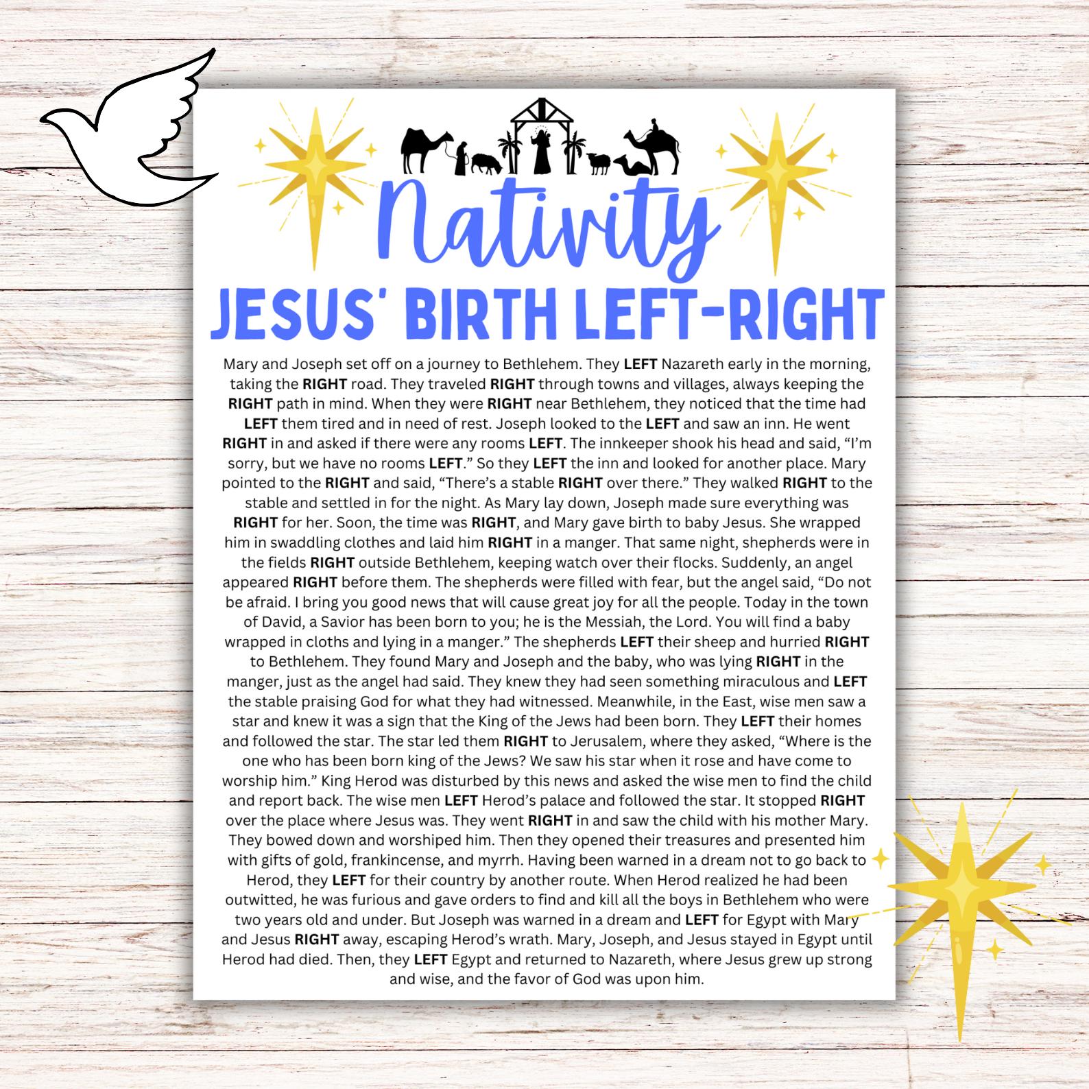 Nativity Left-right Game | Church Bible Games | Christmas Bible Games ...
