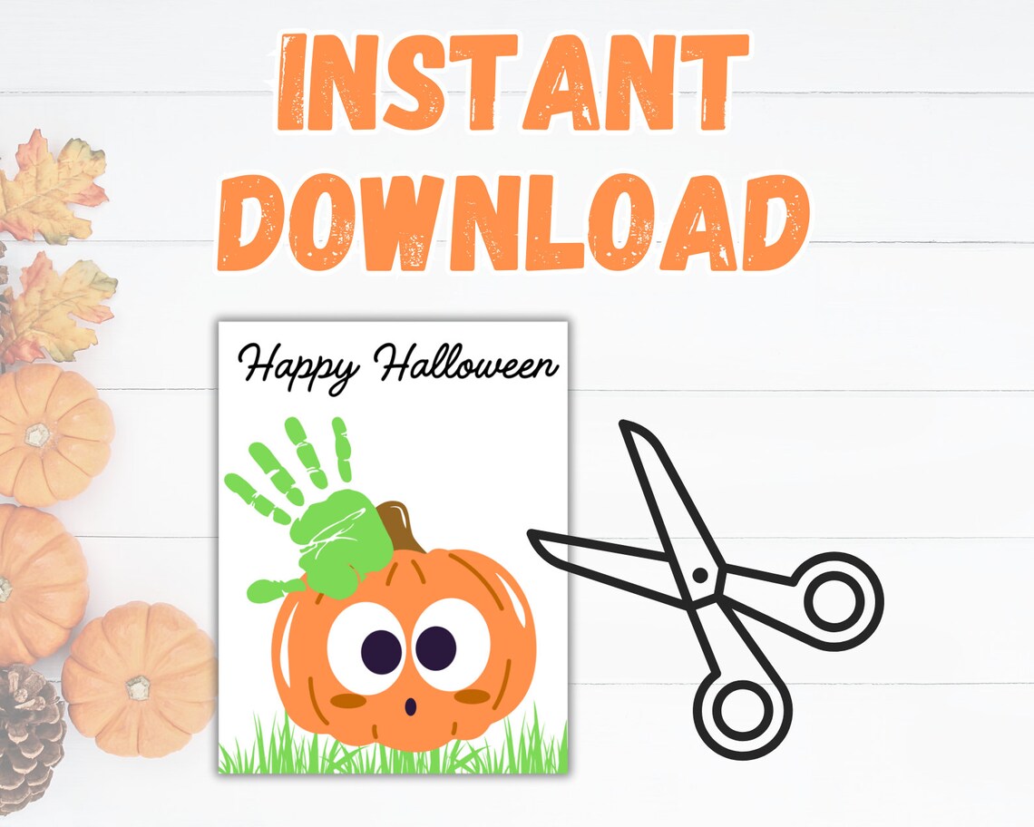 Halloween Handprint Craft | Fall-themed Crafts | Pumpkin Craft ...