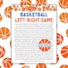 Basketball Left-right Game L Basketball Games L Printable Basketball ...