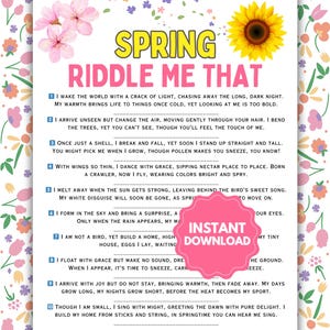Spring Riddle Me That | Spring Riddles Game | Spring Party Games | Fun ...