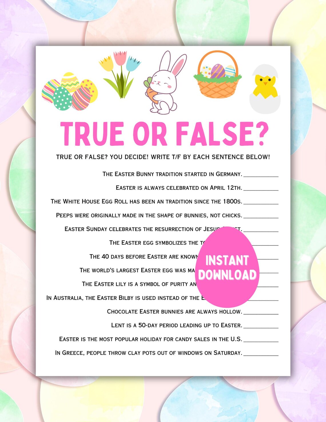 Easter True or False? | Easter Trivia Game | Easter Facts | Family ...