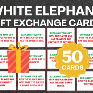 White Elephant Exchange | Christmas White Elephant Cards | Christmas ...