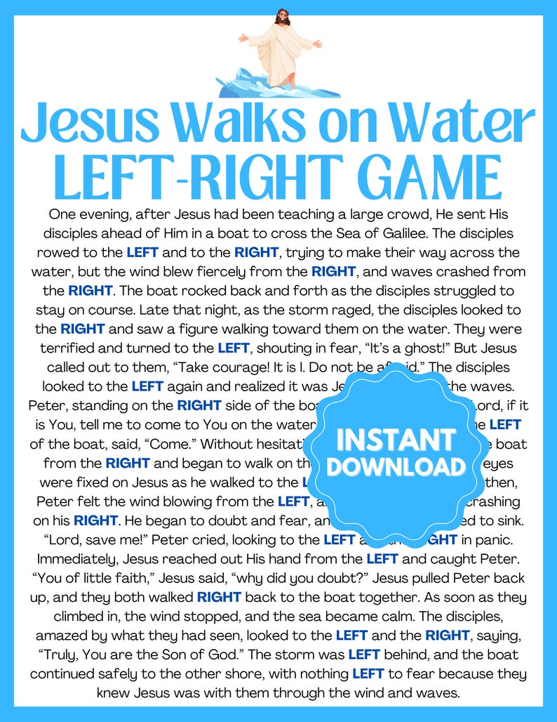 Bible Left-right Game L Jesus Bible Games L Sunday School Church Games ...