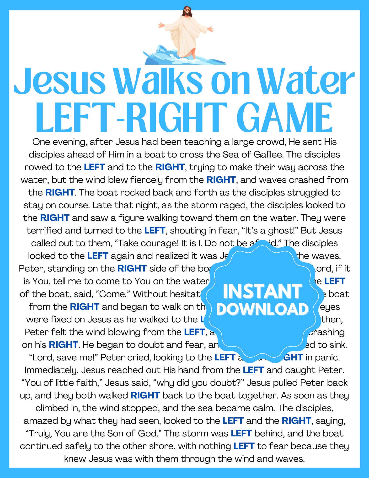 Bible Left-right Game L Jesus Bible Games L Sunday School Church Games ...