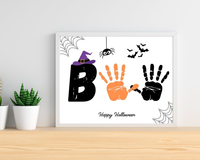 Halloween Handprint Craft | Boo Handprint Craft | Fall Craft Activities ...