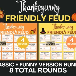 Thanksgiving Friendly Feud Game Bundle | Thanksgiving Party Games ...