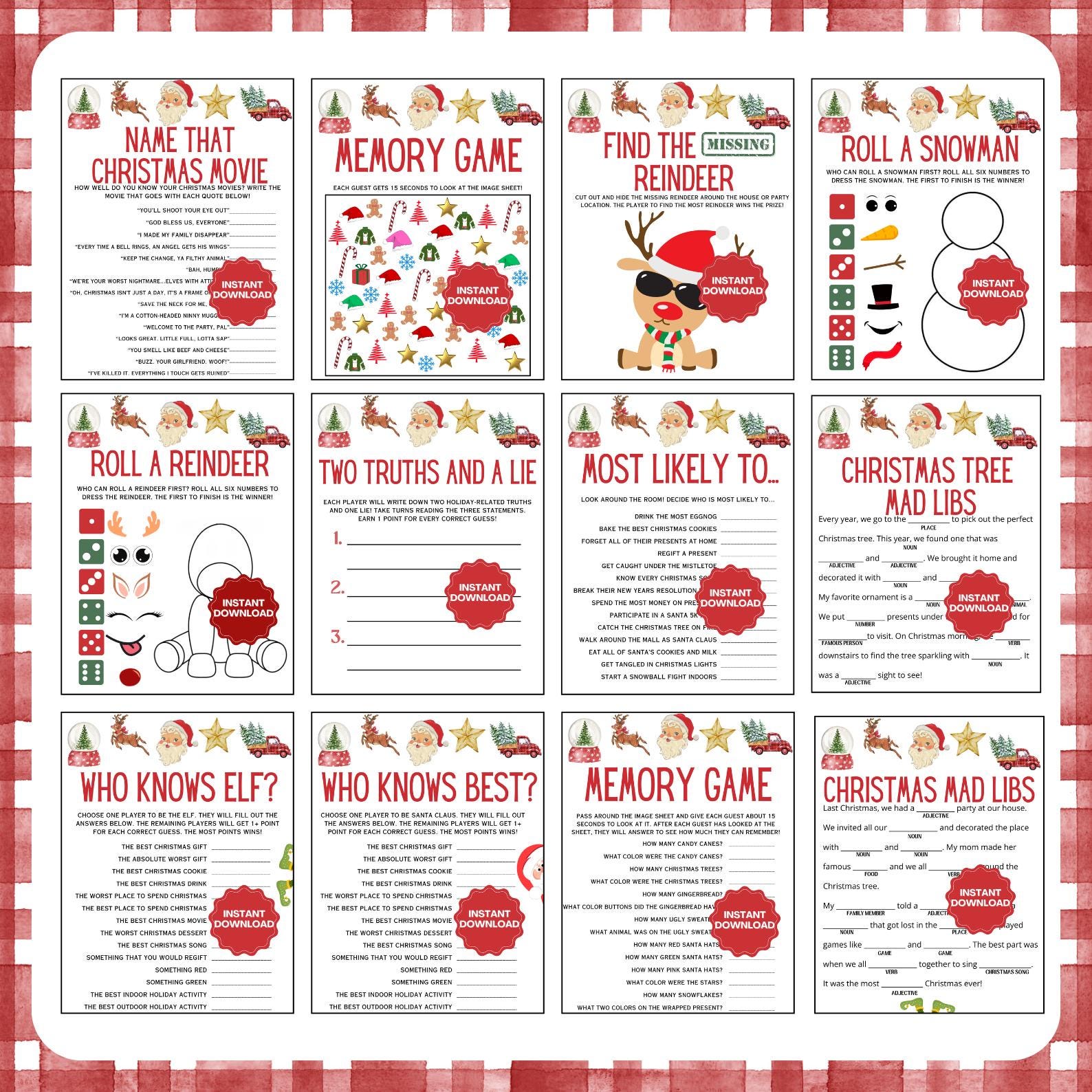 Christmas Game Bundle | 50 Christmas Party Games | Printable Christmas ...