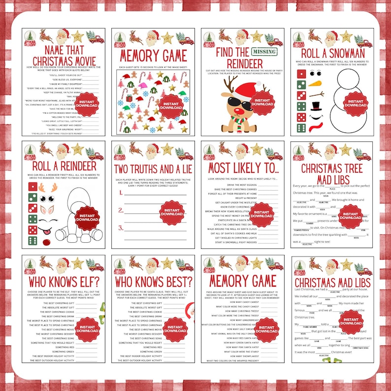 Christmas Game Bundle | 50 Christmas Party Games | Printable Christmas ...