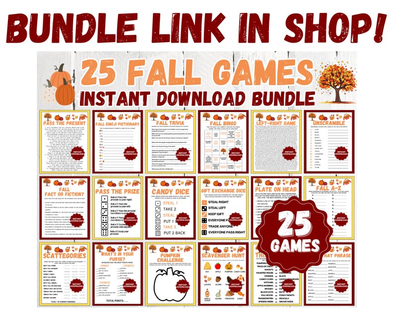 Fall Emoji Game L Fall Pictionary Game L Fall Party Games L Printable ...
