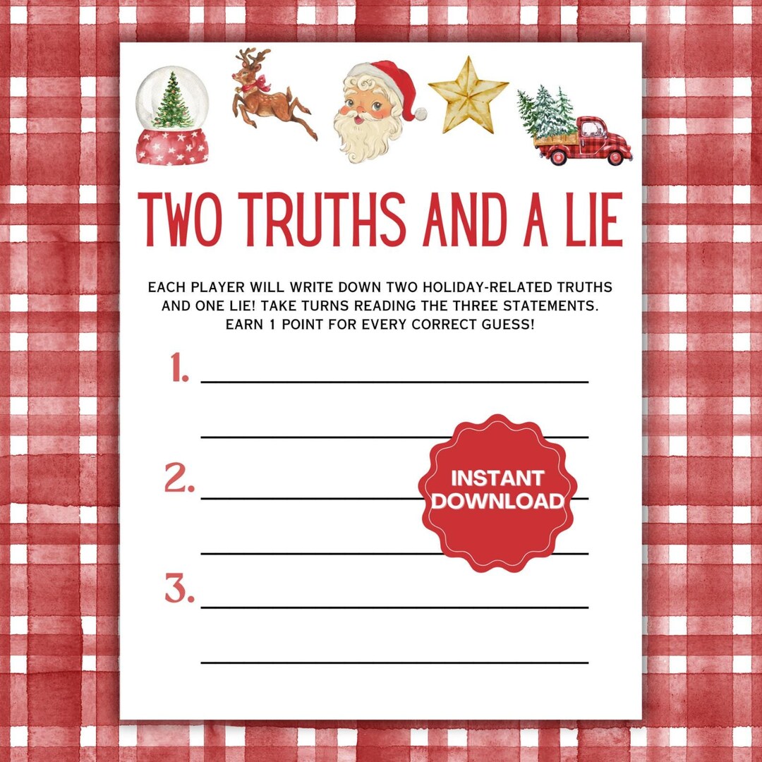Two Truths & A Lie Game | Christmas Party Games | Christmas Dinner ...