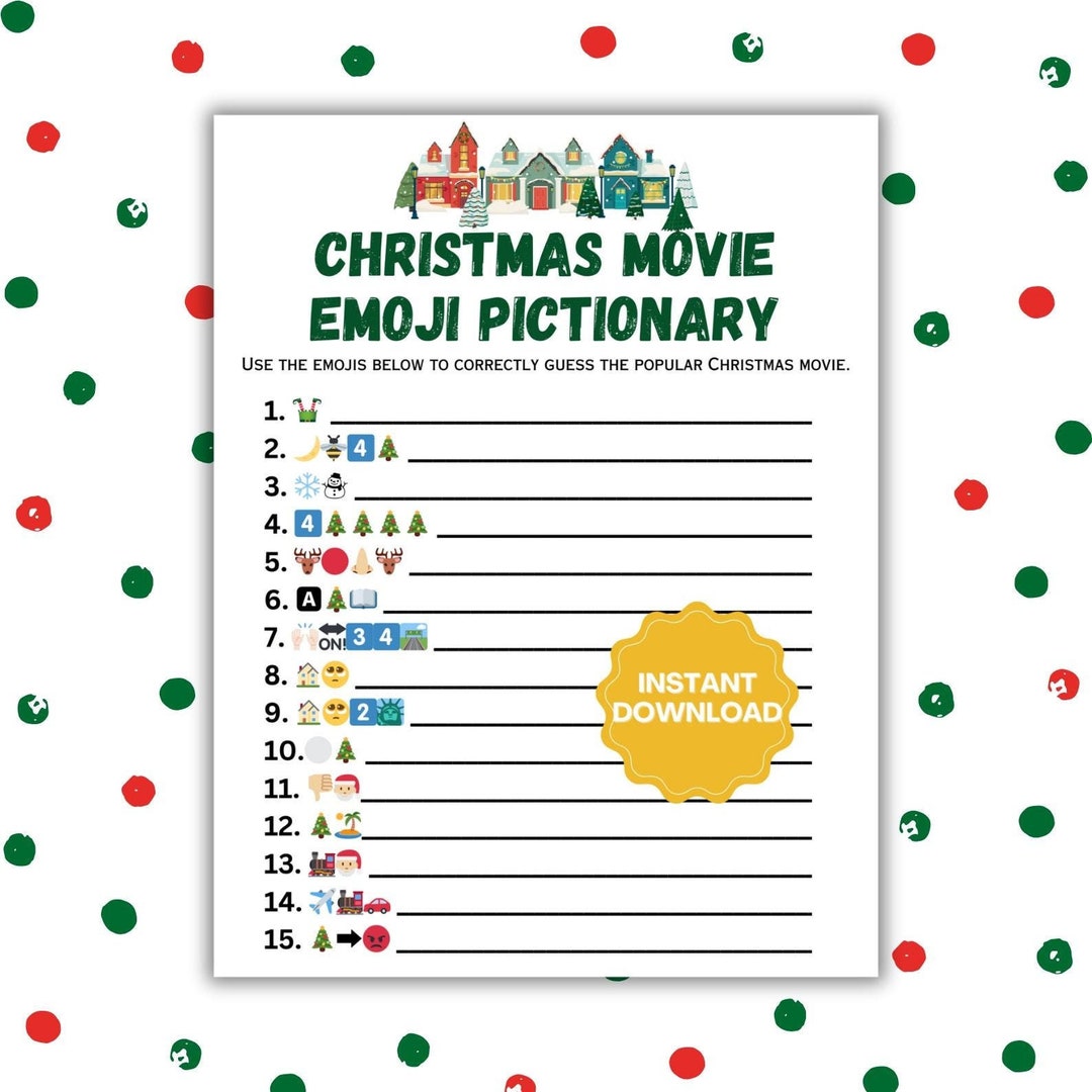 Christmas Movie Game Christmas Party Games Christmas Emoji Movie Game ...