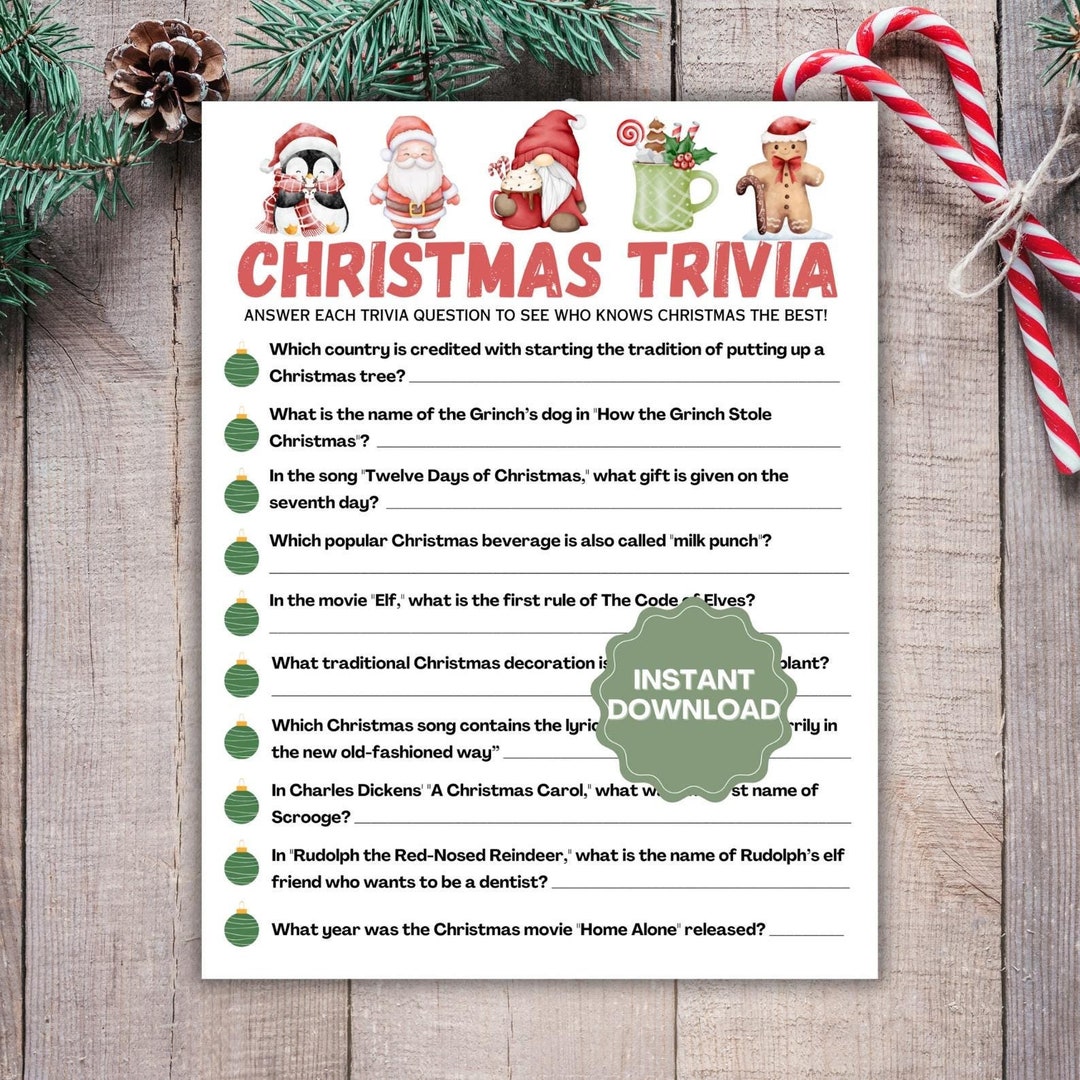 Christmas Trivia | Christmas Party Game | Christmas Trivia Questions ...