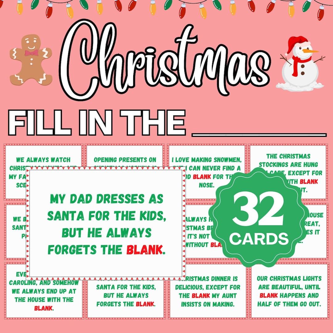 Christmas Fill in the Blanks Printable Fill in the Blank Game Printable ...