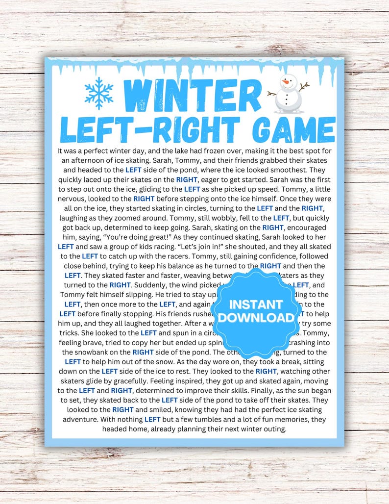 Winter Left-right Game | Winter Pass the Prize | Left Right Winter ...