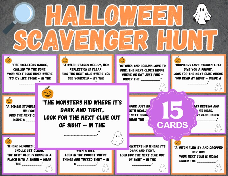 Halloween Scavenger Hunt | Halloween Party Games | Halloween Printable ...
