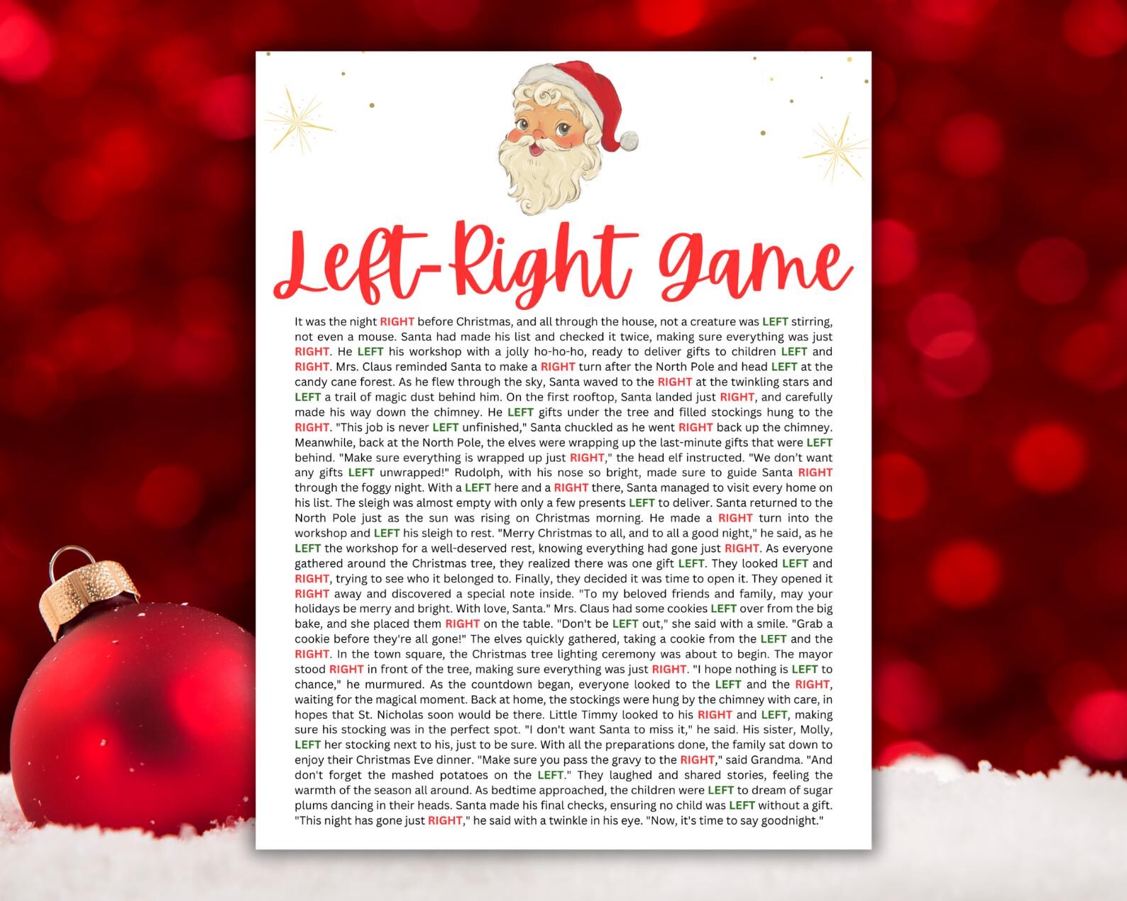Christmas Left-right Game | Christmas Dinner Games | Christmas Pass the ...