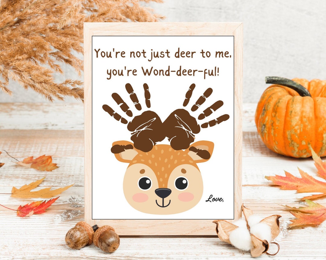 Fall Deer Handprint Craft | Fall Crafts | Fall Craft Activities ...