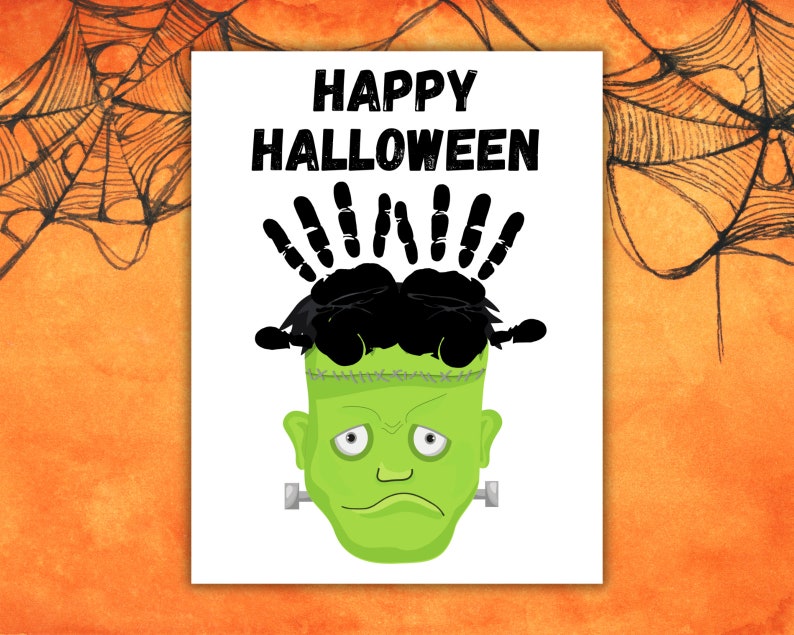 Halloween Handprint Craft | Frankenstein Crafts | Pumpkin Craft ...