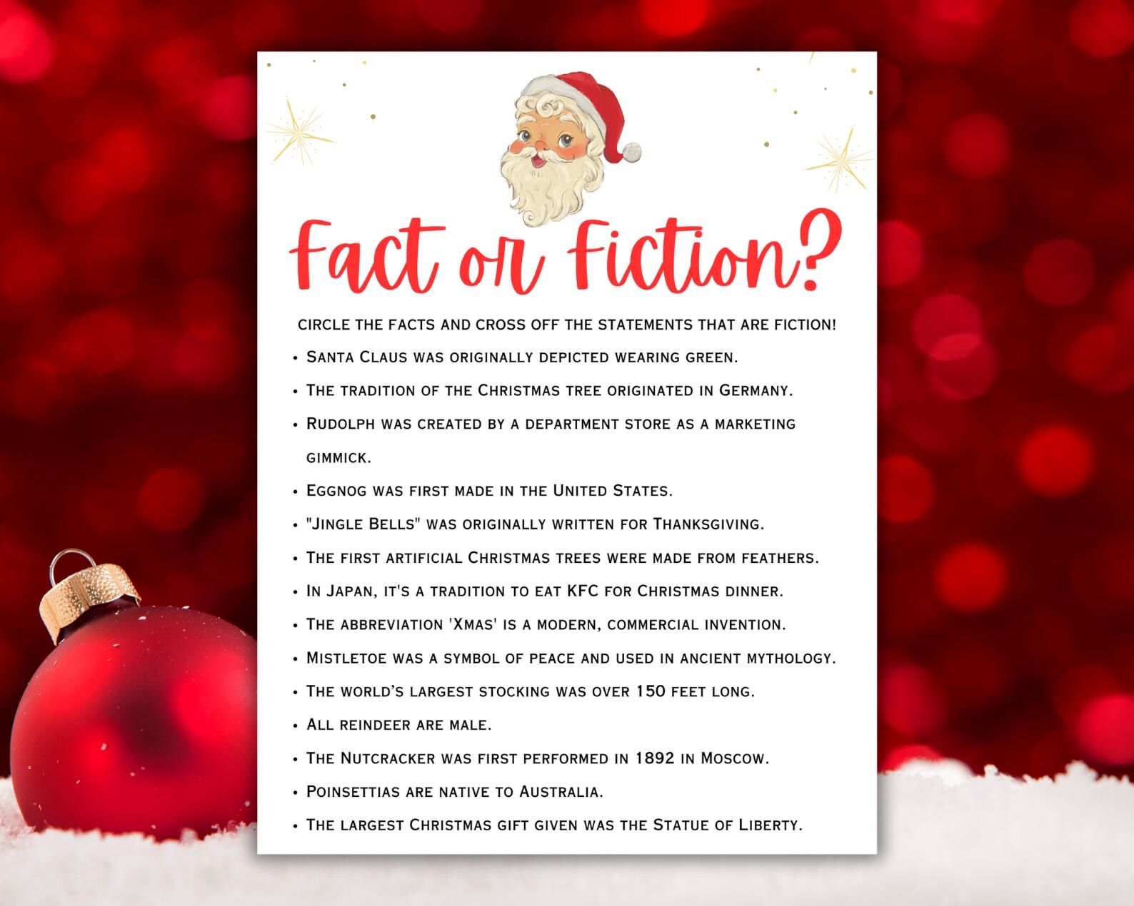 Christmas Trivia | Christmas Party Games | Christmas Fact or Fiction ...