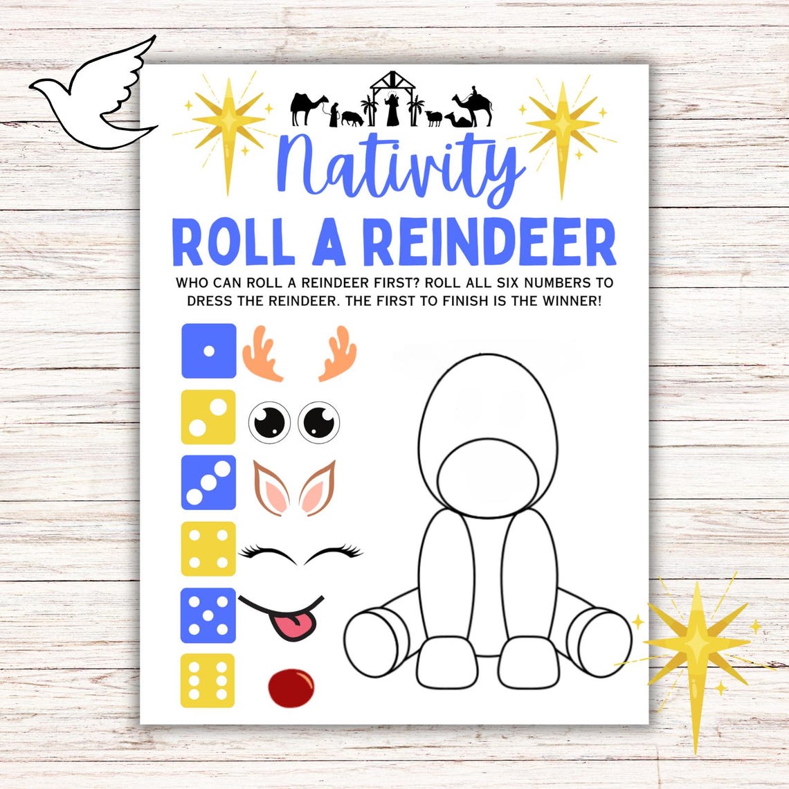 Roll a Reindeer Game Nativity Christmas Game Church Bible Game ...