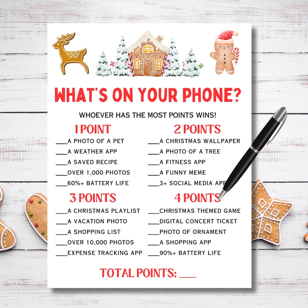 Christmas What's on Your Phone Game Christmas Games Christmas Phone ...