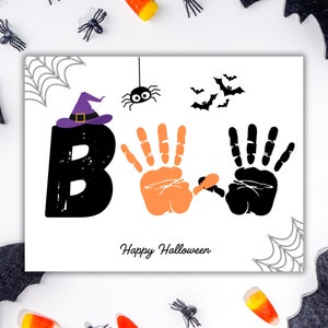 Halloween Handprint Craft | Boo Handprint Craft | Fall Craft Activities ...