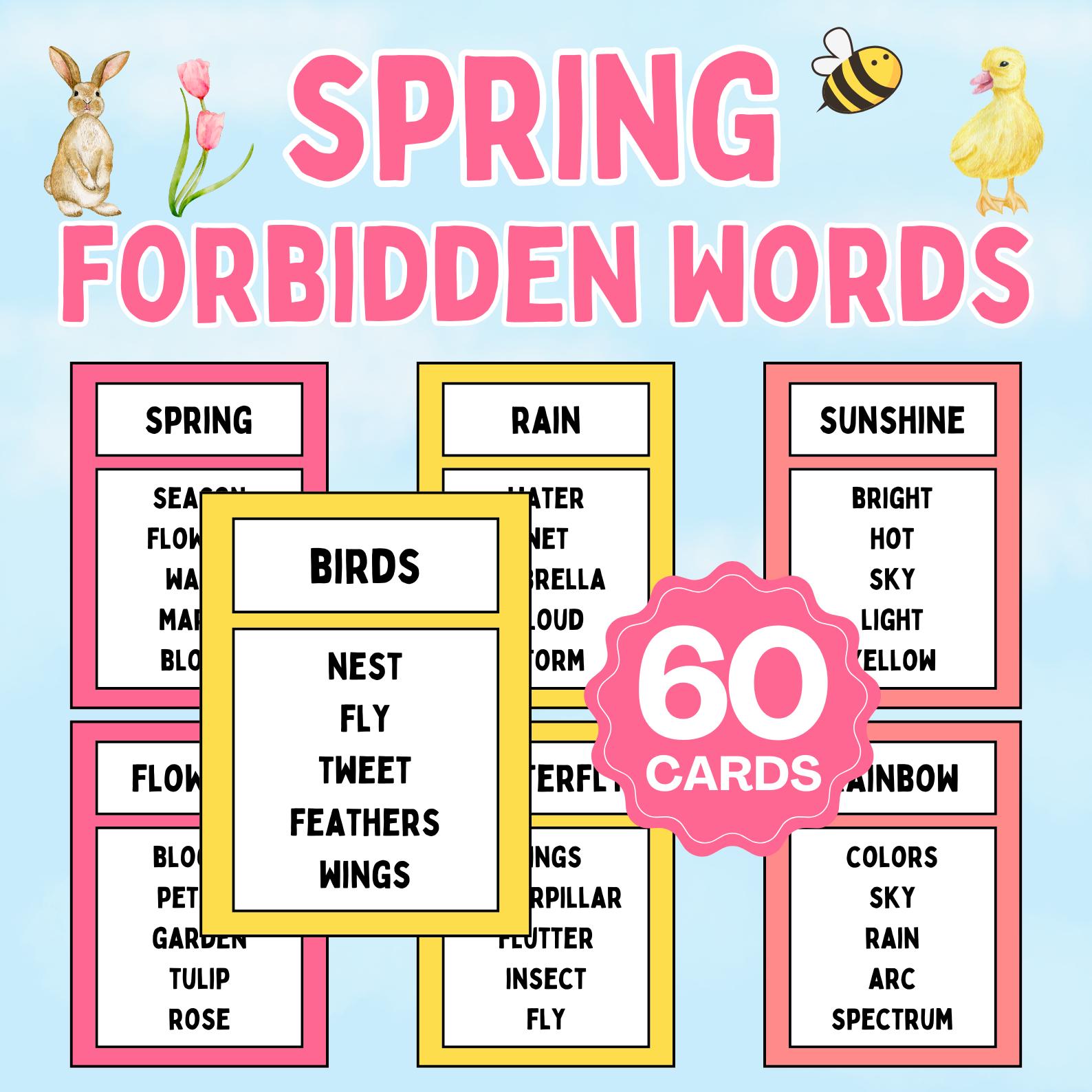 Spring Forbidden Words Game | Fun Spring Games | Spring Party Game ...