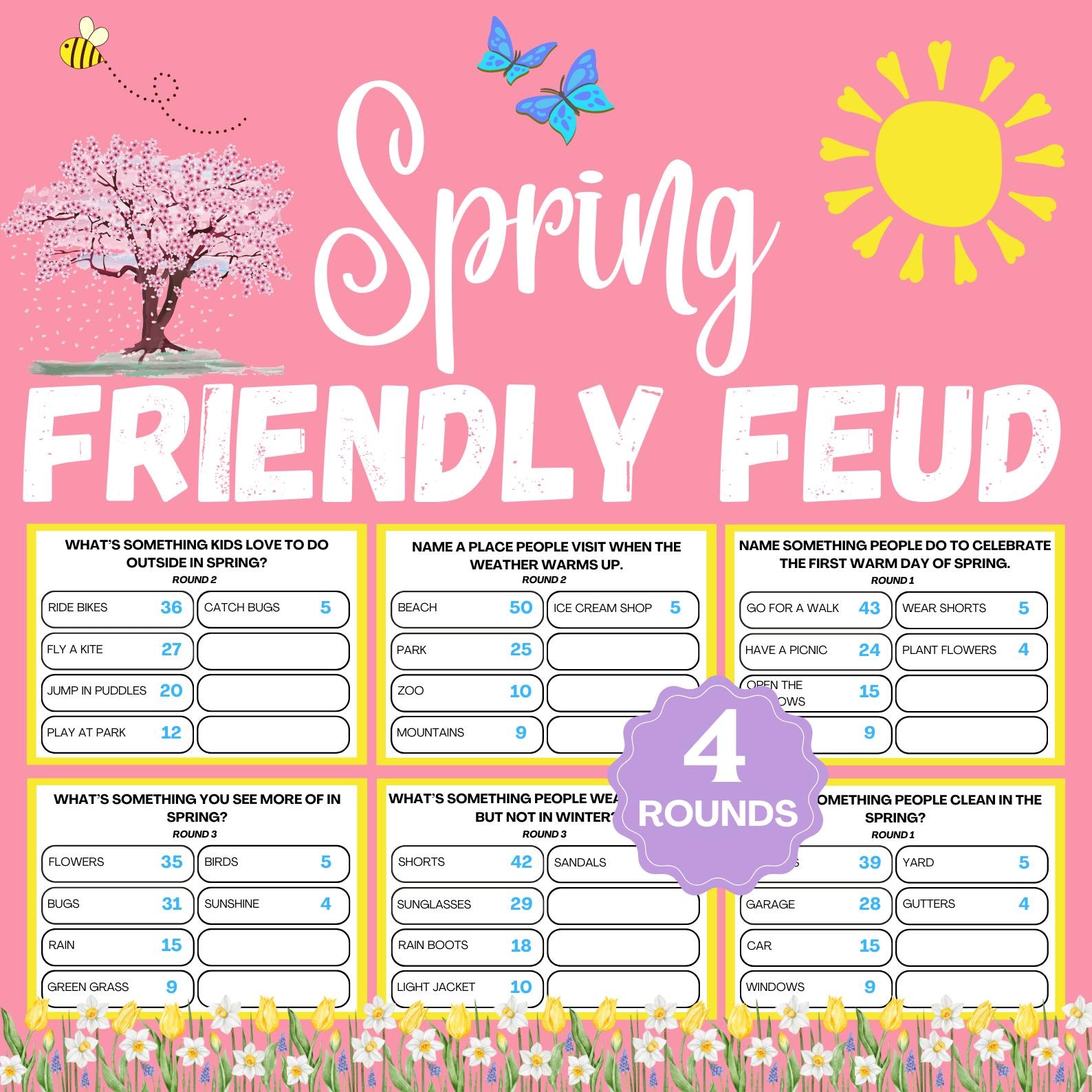 Spring Friendly Feud | Spring Party Games | Spring Friendly Feud ...