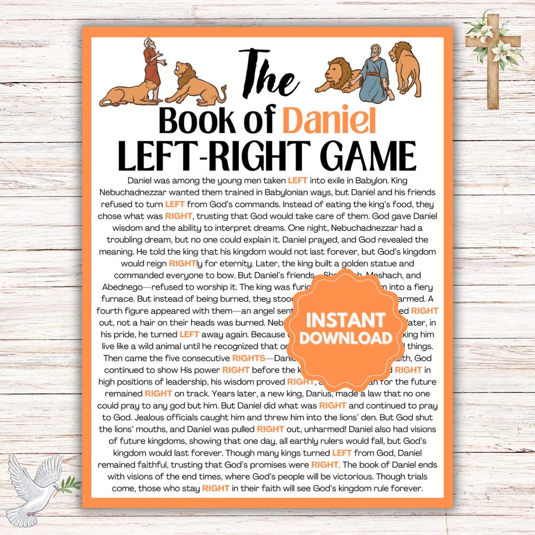 Daniel Bible Game L Bible Left-right Game L Sunday School Church Games ...