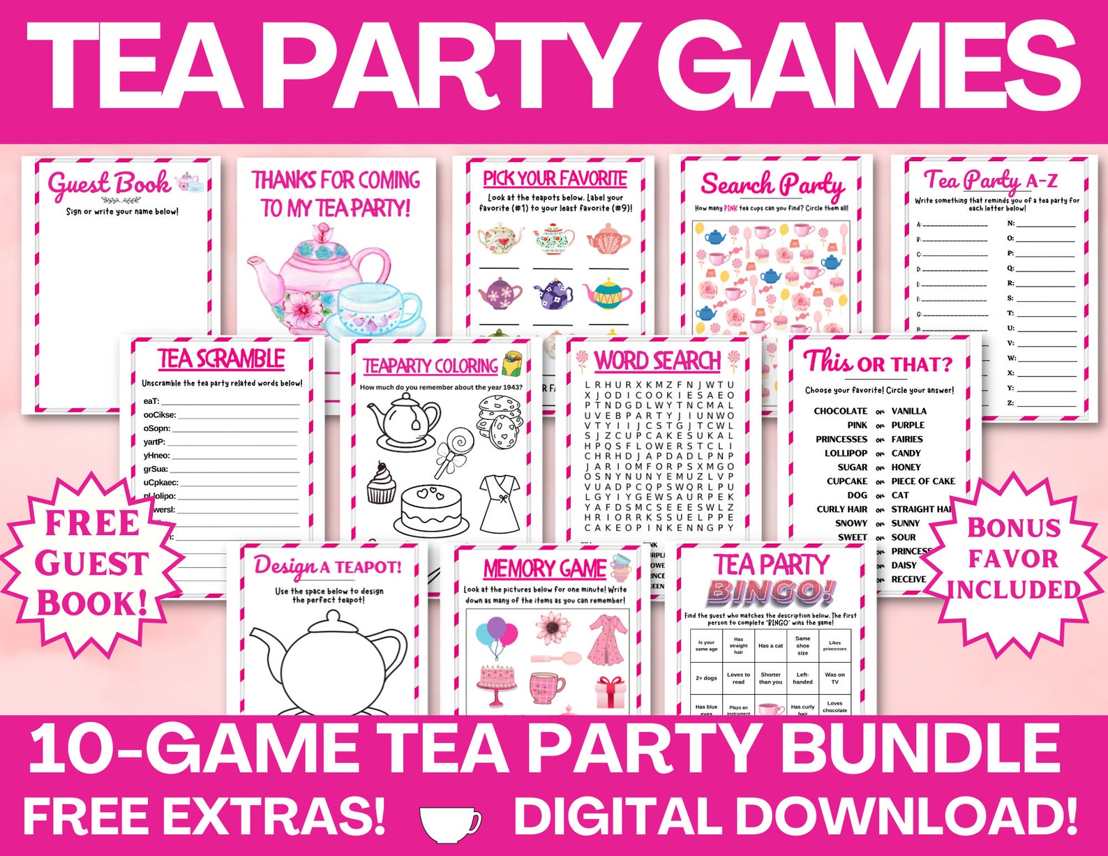 Tea Party Games | Tea Party Birthday Party Games | Tea Party for Girls ...