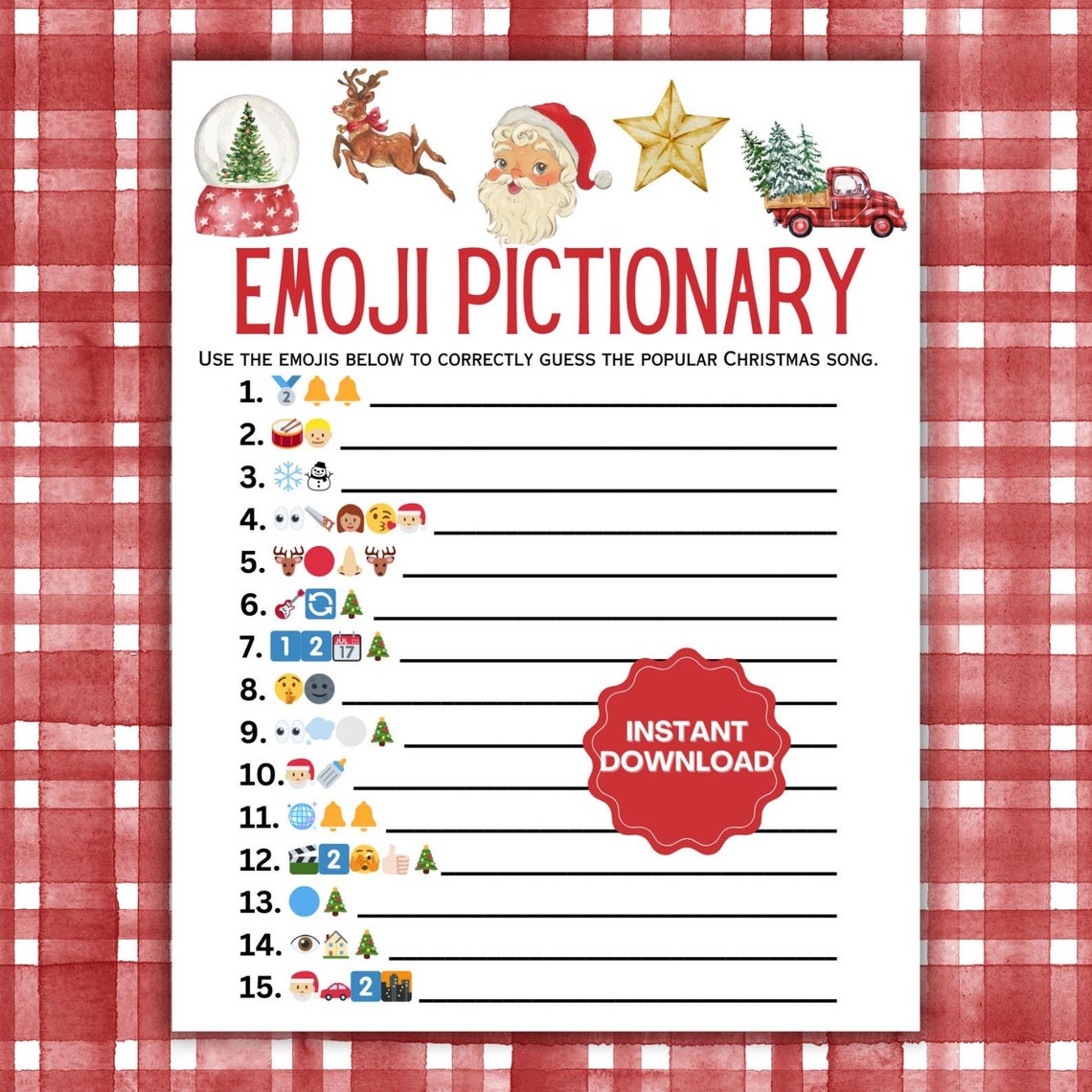 Christmas Emoji Game | Christmas Pictionary Game | Winter Emoji Game ...