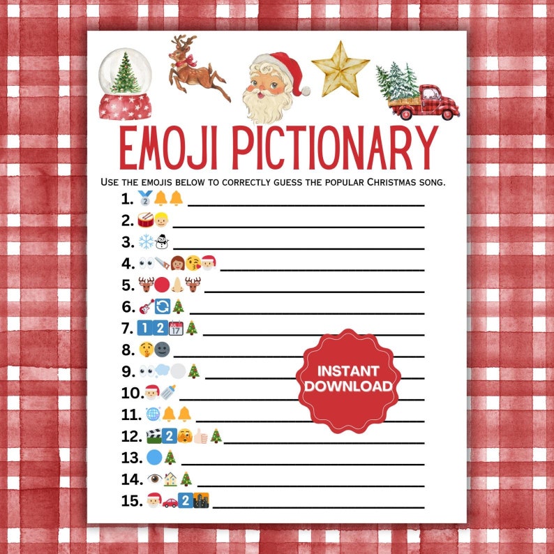 Christmas Emoji Game | Christmas Pictionary Game | Winter Emoji Game ...