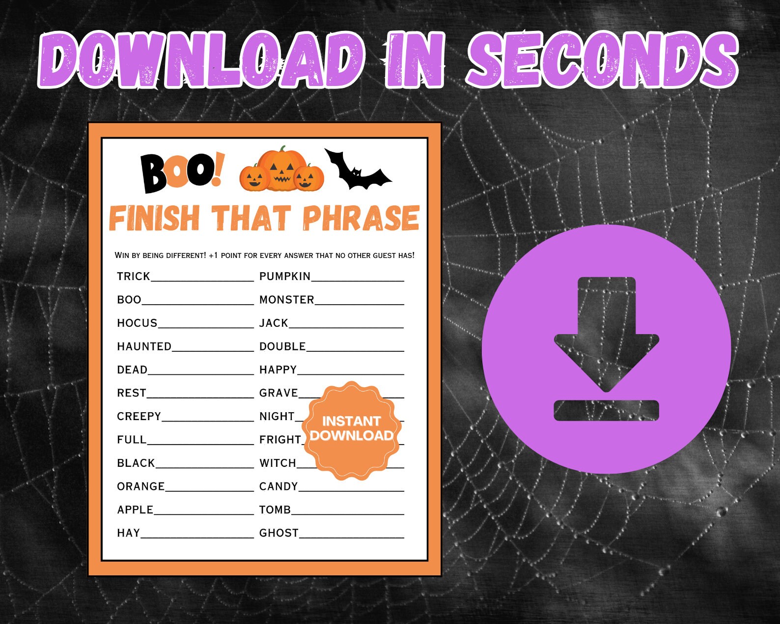 Halloween Finish That Phrase | Halloween Party Games | Halloween Think ...