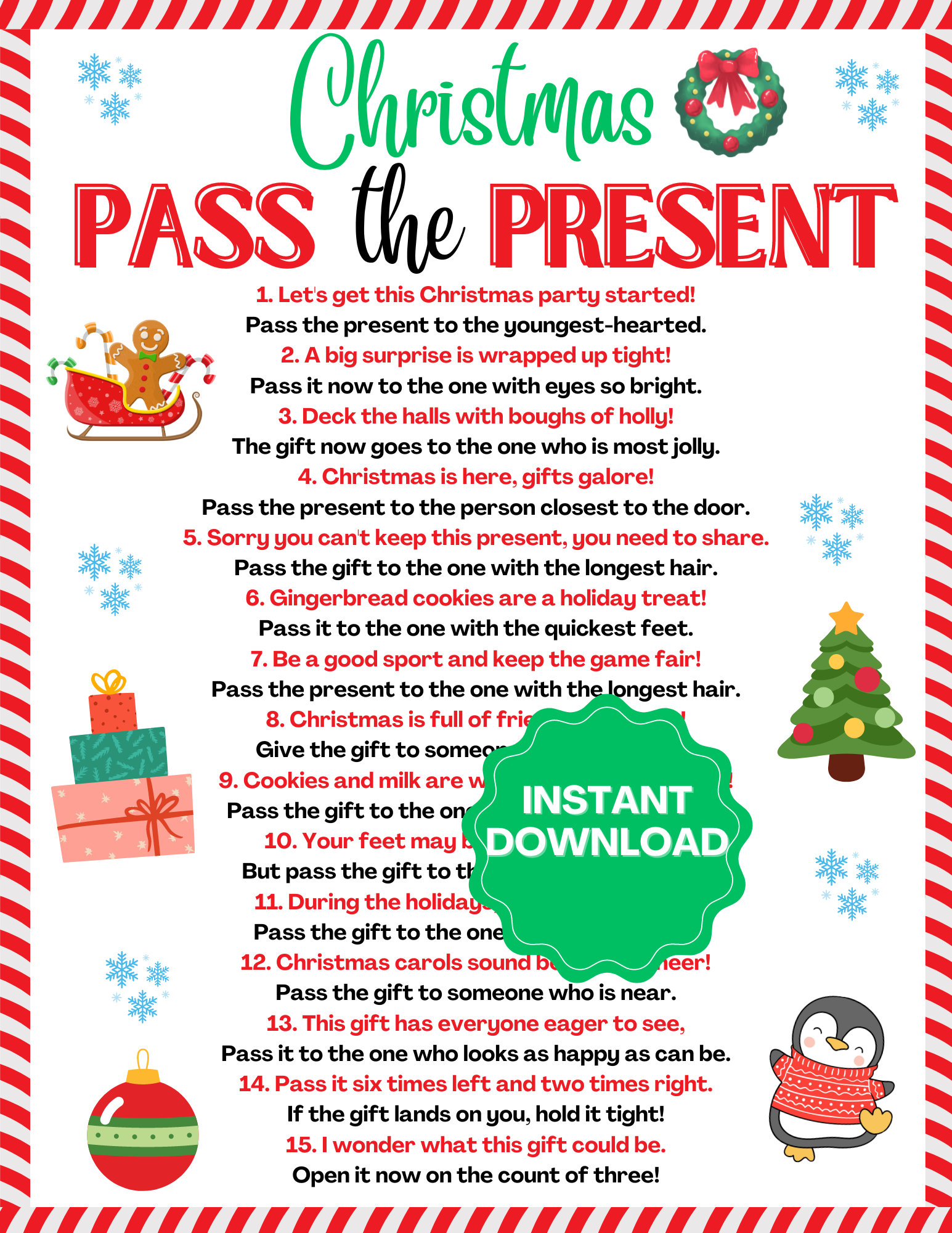 Pass the Present | Fun Christmas Games | Pass the Prize Game | Left ...