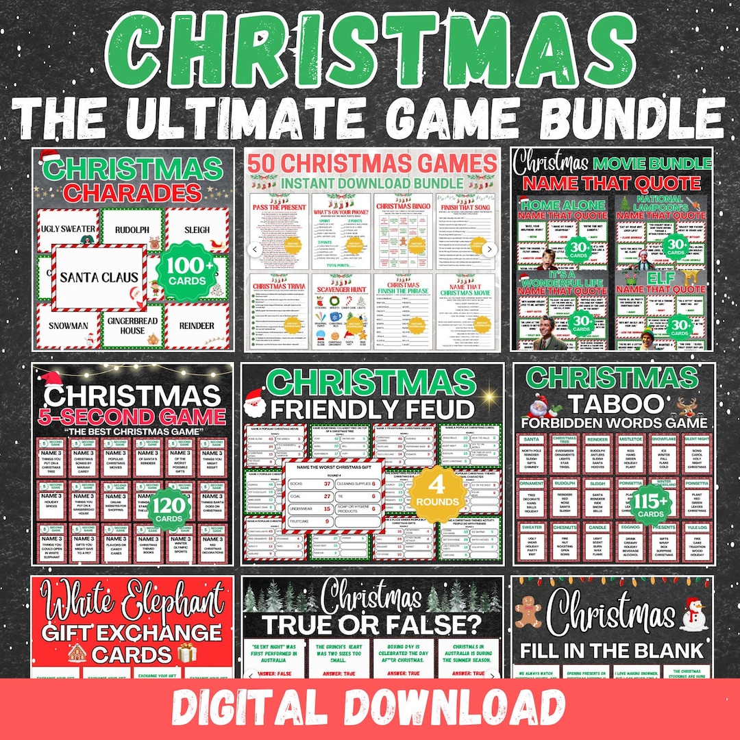 Ultimate Christmas Games BUNDLE | Printable Christmas Party Games ...