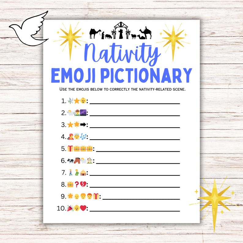 Nativity Emoji Game | Church Bible Games | Christmas Bible Games ...
