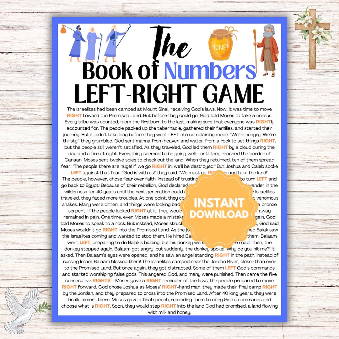 Numbers Bible Game L Bible Left-right Game L Sunday School Church Games ...
