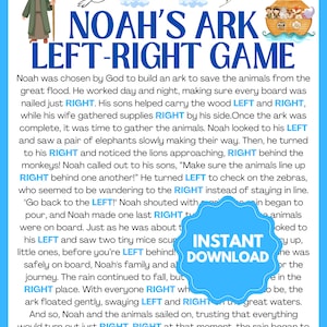 Bible Left Right Game L Noah's Ark Game L Sunday School Church Games L ...